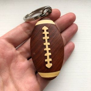 Vintage | Accessories | Vintage Brown Wooden Football Keychain | Poshmark